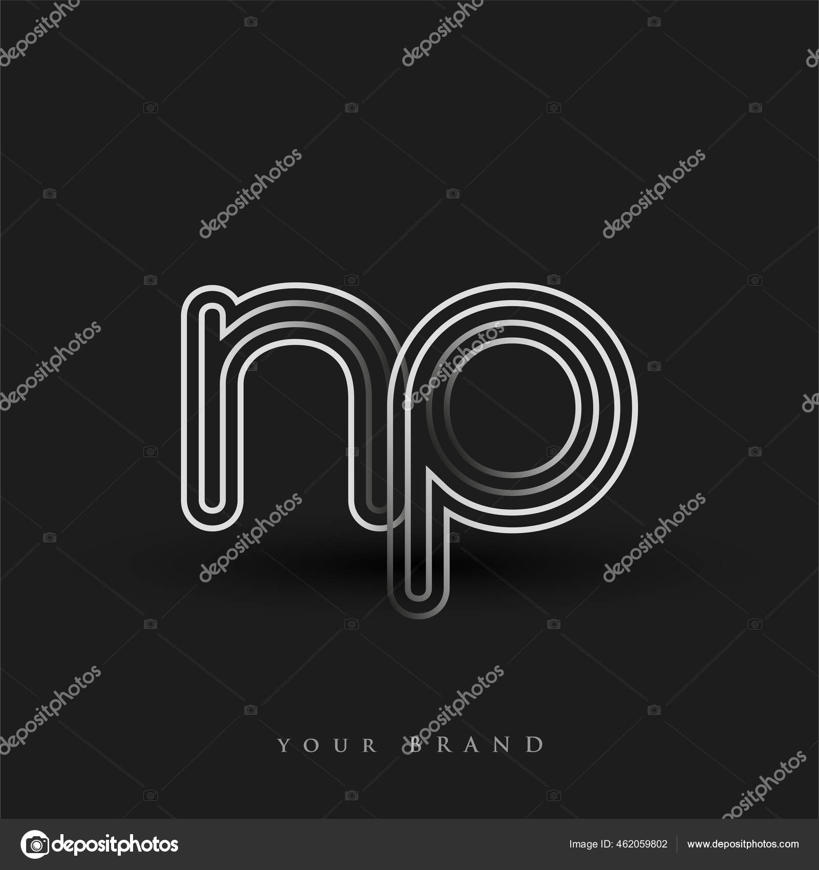 Initial Logo Colored Black White Striped Composition Lowercase Vector ...