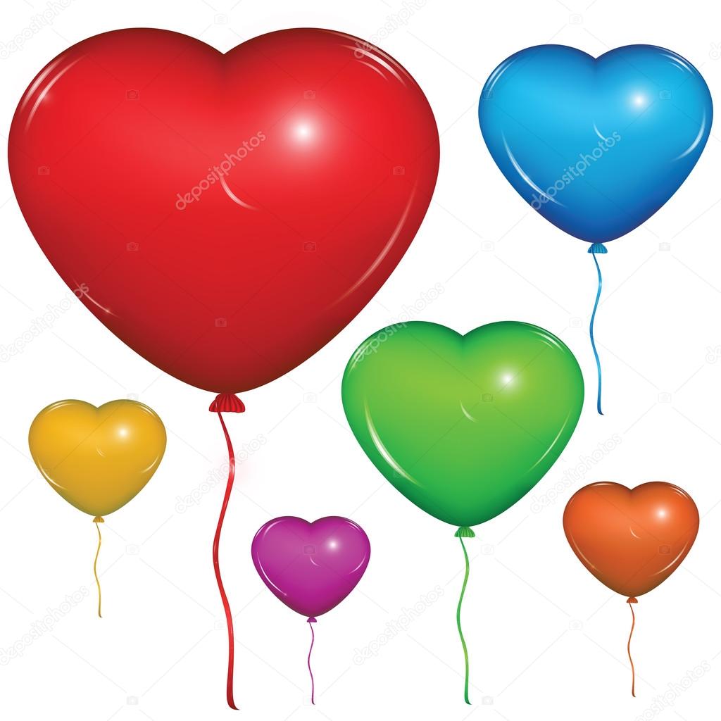 Vector heart balloon. Color set. Stock Vector Image by ©jekh #115884408
