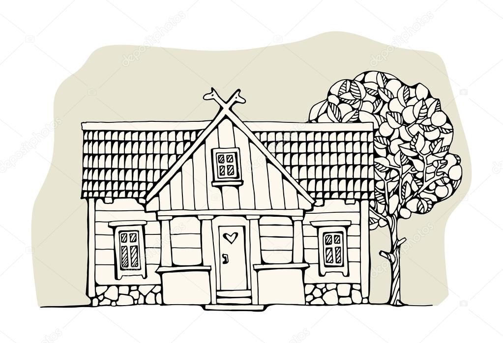 hand rita hus — Stock Vektor © _fla #58408005