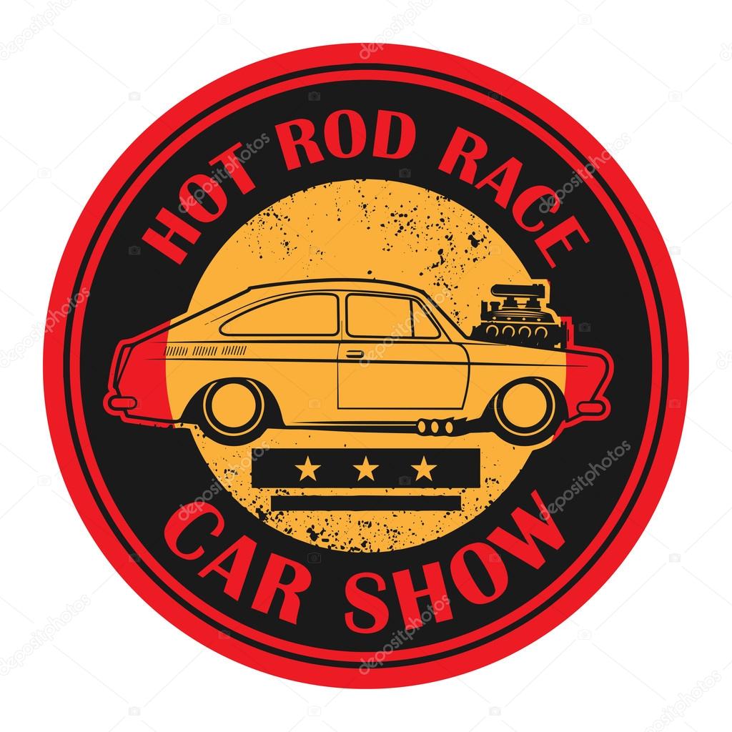 Retro Hot Rod stamp or label, vector Stock Vector by ©_fla 67346885