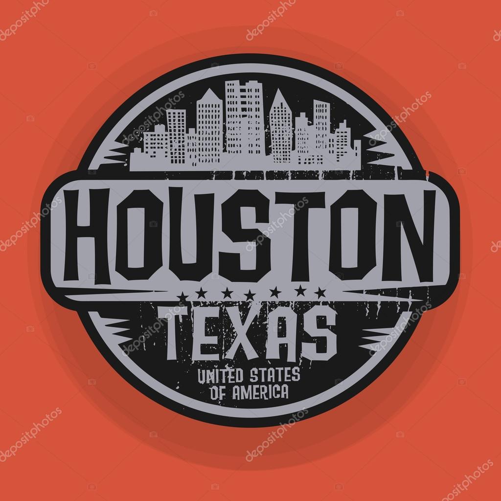Stamp or label with name of Houston, Texas Stock Vector Image by ©_fla ...