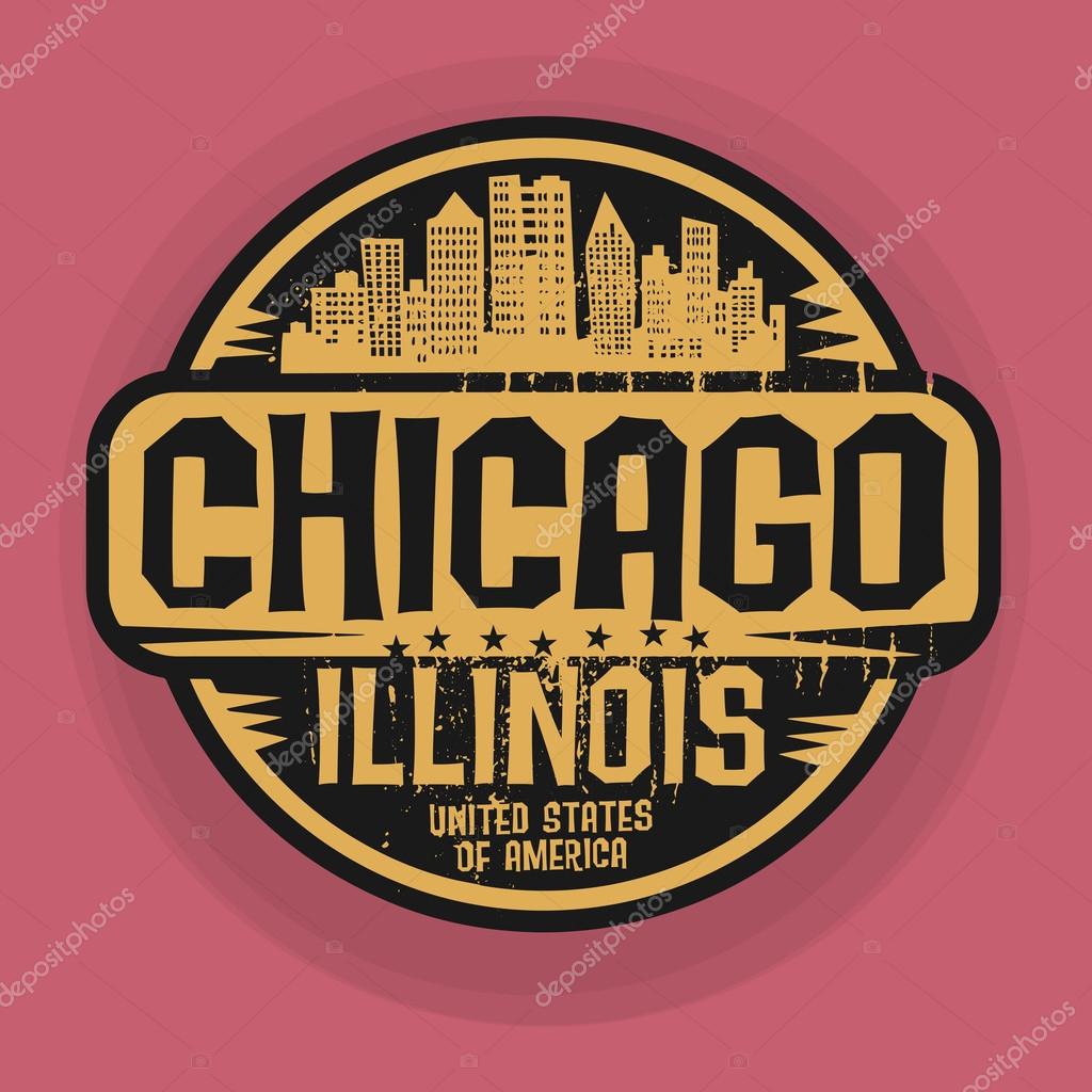 Stamp or label with name of Chicago, Illinois Stock Vector Image by ...