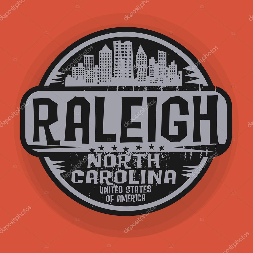 Stamp or label with name of Raleigh, North Carolina Stock Vector Image ...