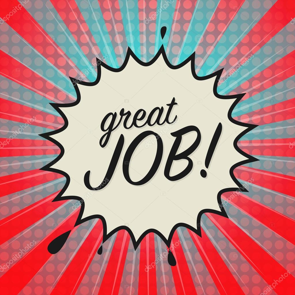 Comic explosion with text Great Job Stock Vector Image by ©_fla #90619270