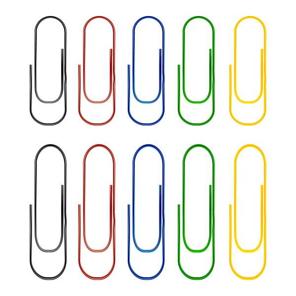 Set of Colored Paper Clips Isolated on White Background Stock Vector ...