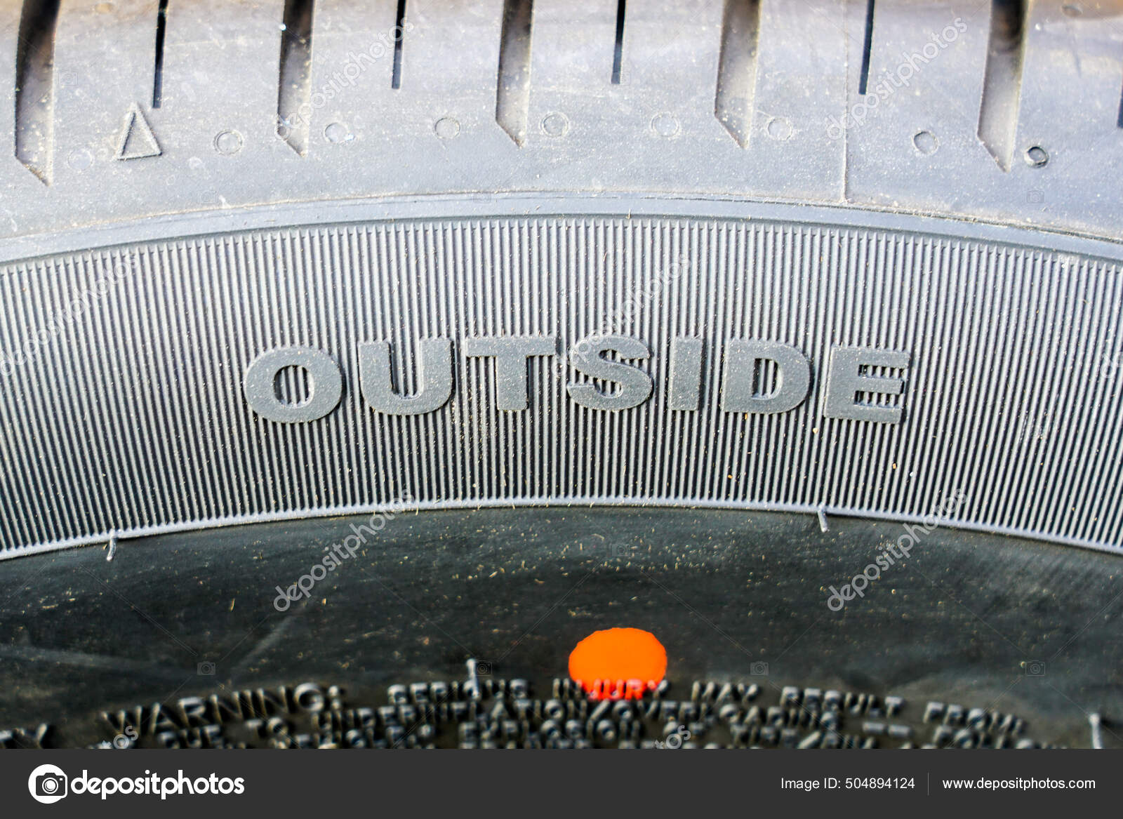 Text Tire Sidewall Indicating Direction Wearing Tires Wheels Stock ...