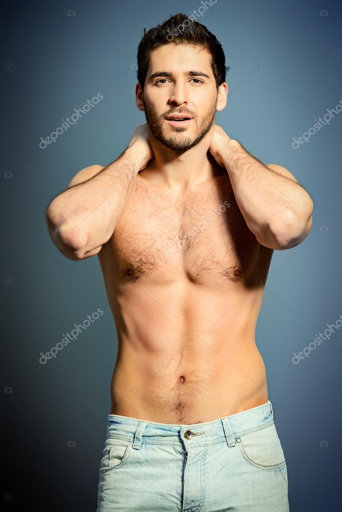 Shirtless handsome. Men's beauty, fashion. — Stock Photo © prometeus ...