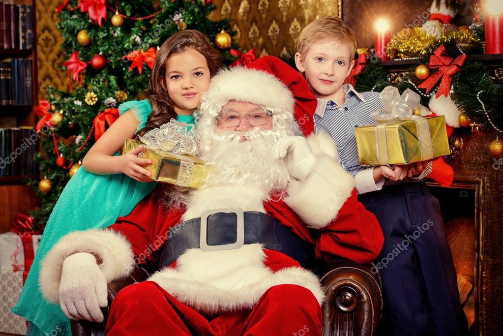 Santa with kids Stock Photo by ©prometeus 59797039