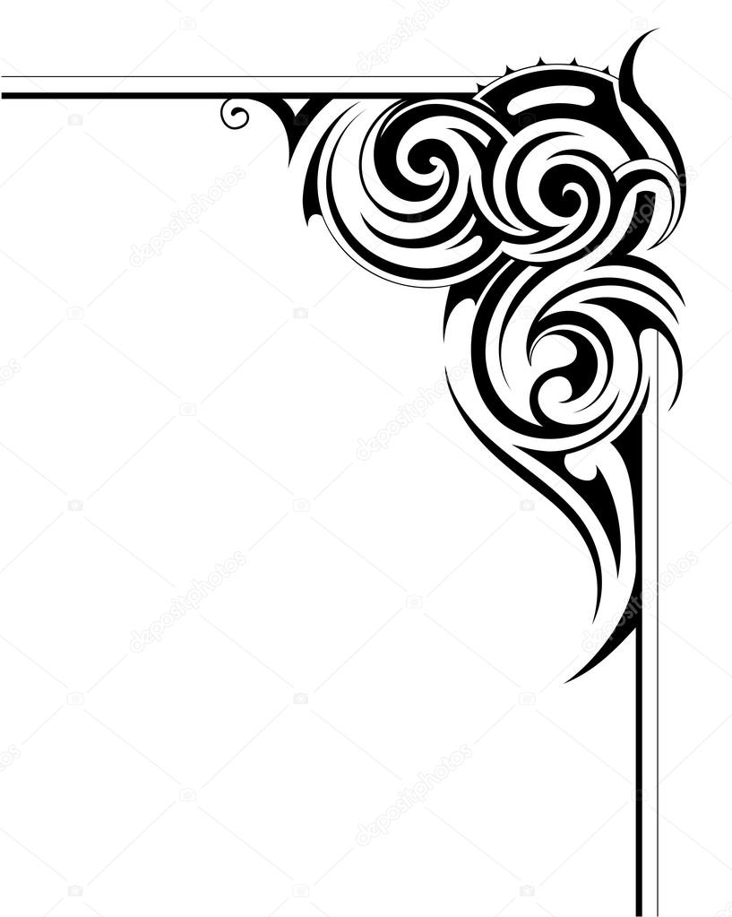 Decorative frame corner — Stock Vector © akv_lv #118343306