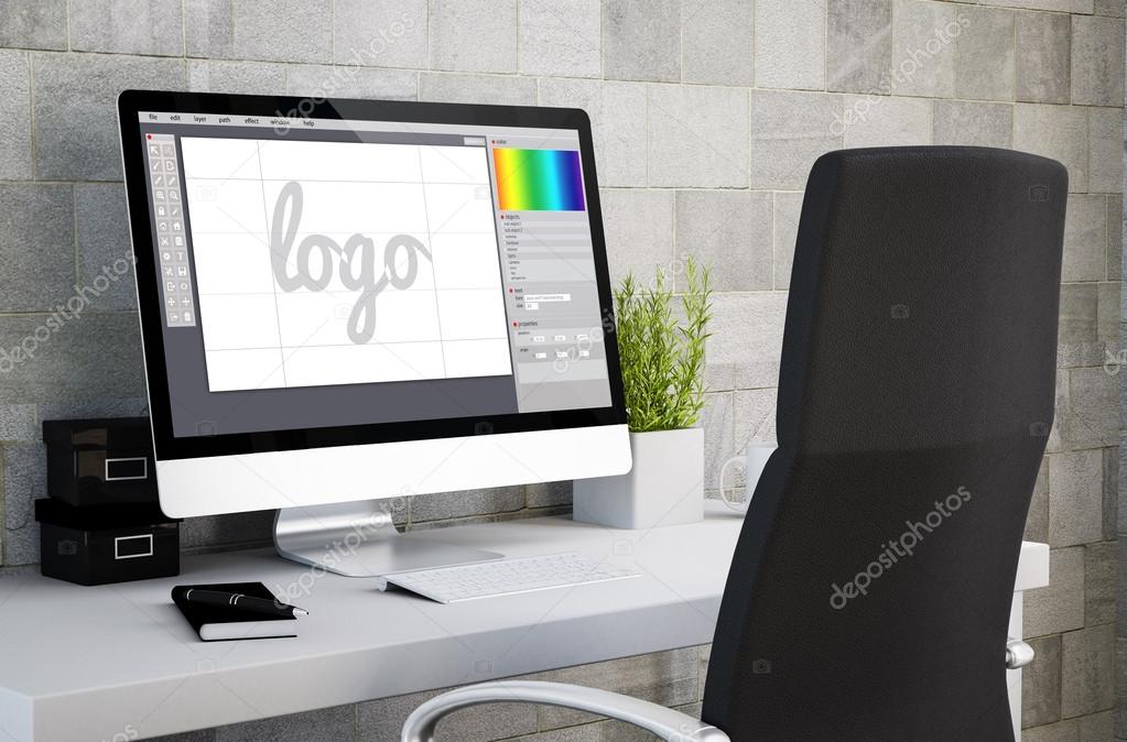 Industrial workspace logo design — Stock Photo © georgejmclittle #111525950