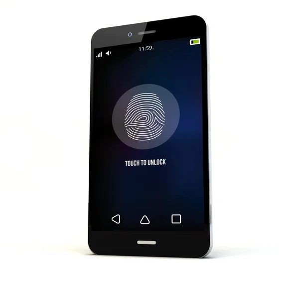 Fingerprint reader on a smartphone — Stock Photo © lucadp #42347359