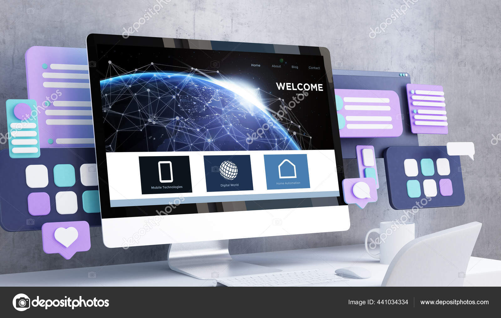 Website Design Concept Rendering Mock — Stock Photo © georgejmclittle ...