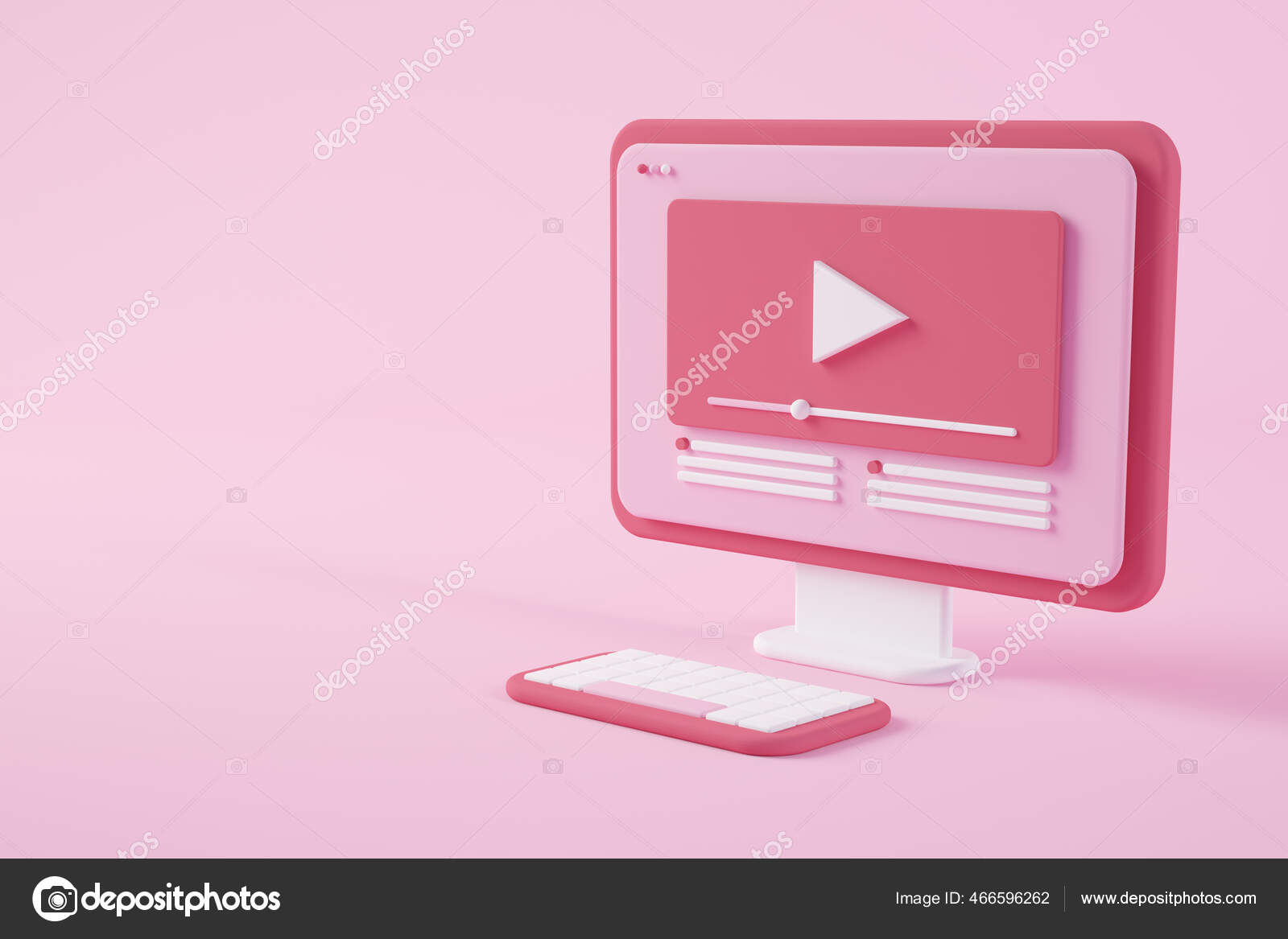 Minimal Video Streaming Computer Concept Rendering — Stock Photo ...