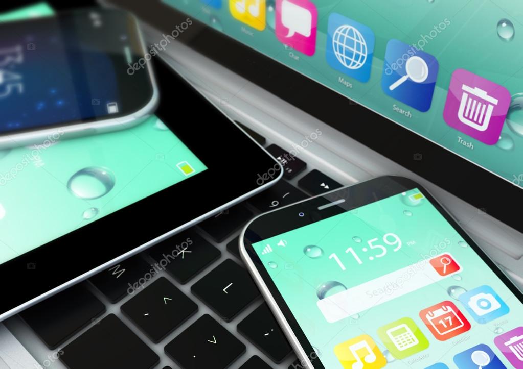 Mobility and modern telecommunication concept — Stock Photo ...