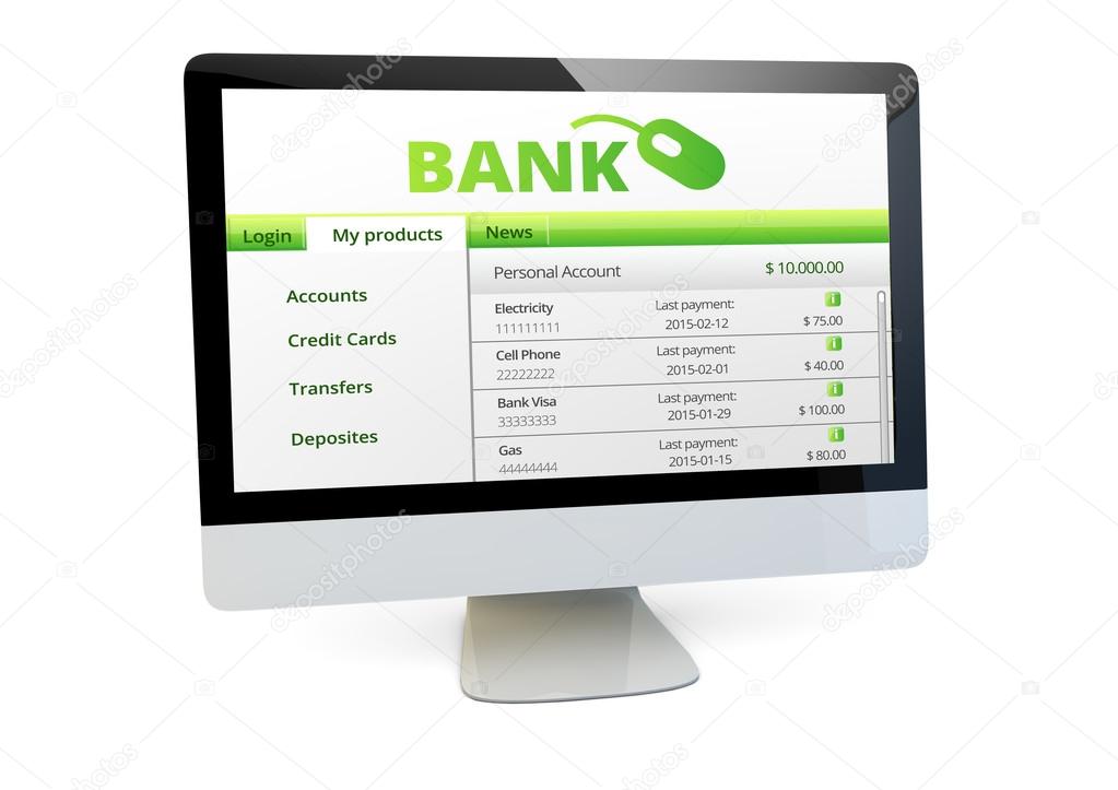 Computer with banking on the screen — Stock Photo © georgejmclittle ...