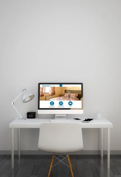 Clean workspace with elearning on computer screen Stock Photo by ...