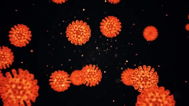 Virtual animated representation of coronavirus covid19 cells inside ...