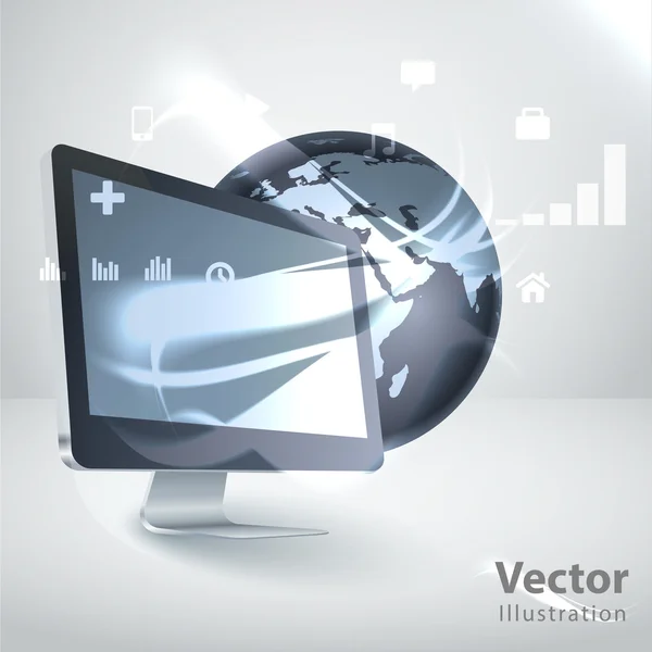 Modern communication technology illustration with mobile phone a Stock ...