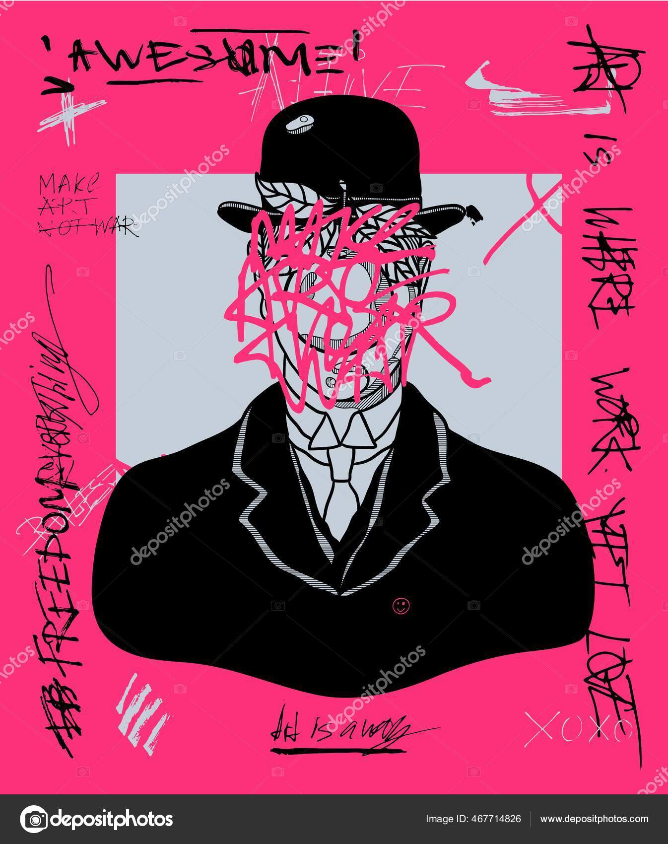 Son Man Rene Magritte Creative Composition Stock Vector by ©iku4 467714826