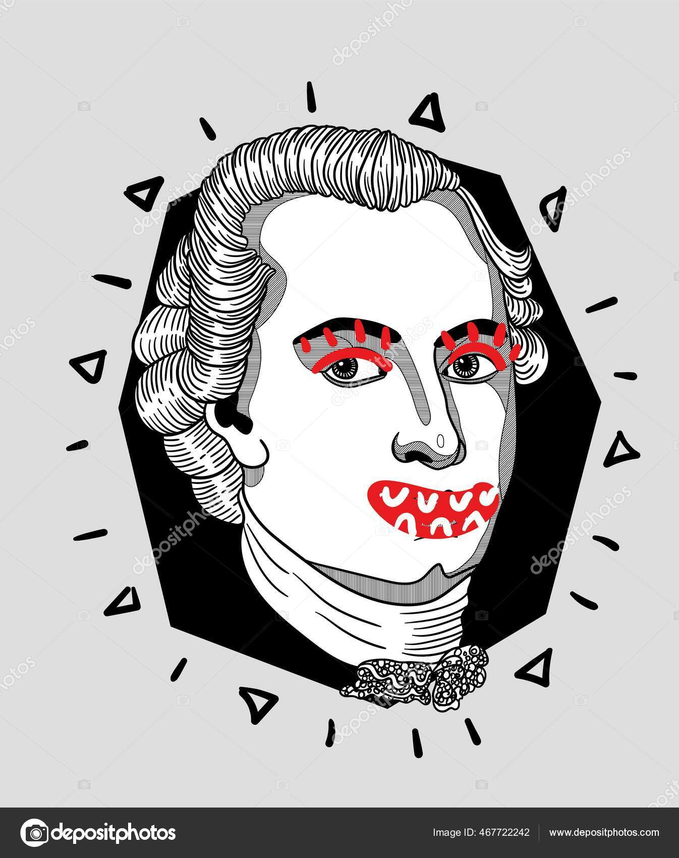 Kant Portrait Creative Composition Vector Illustration Stock Vector ...
