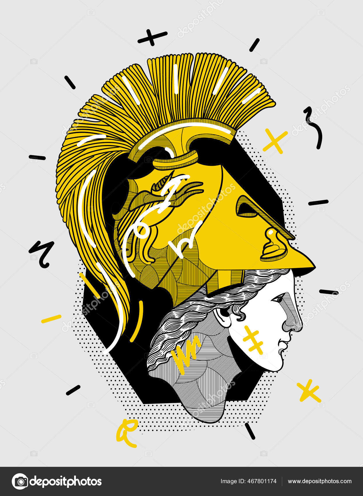 Athena Portrait Sculpture Vector Illustration Stock Vector by ©iku4 ...