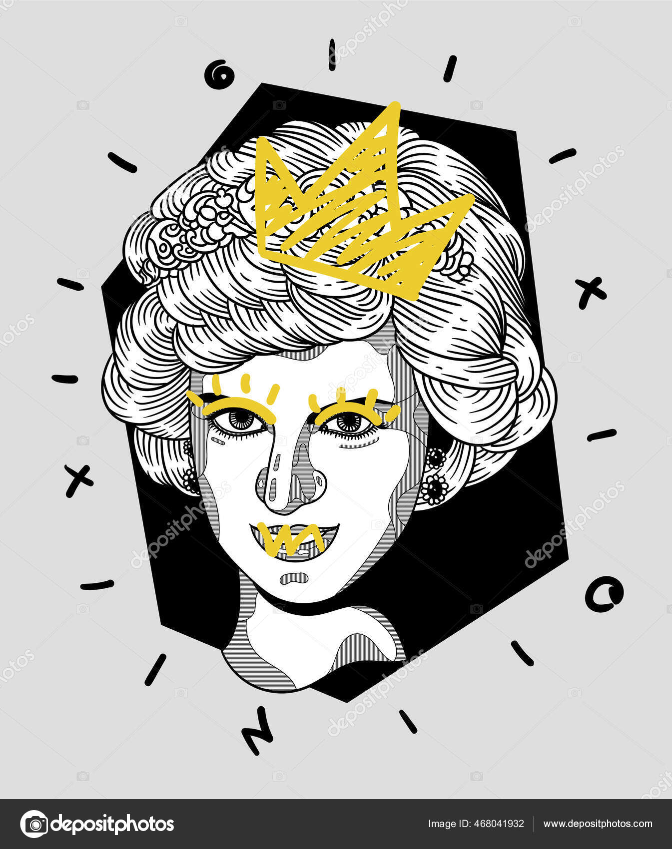 Diana Portrait Creative Composition Vector Illustration Stock Vector ...