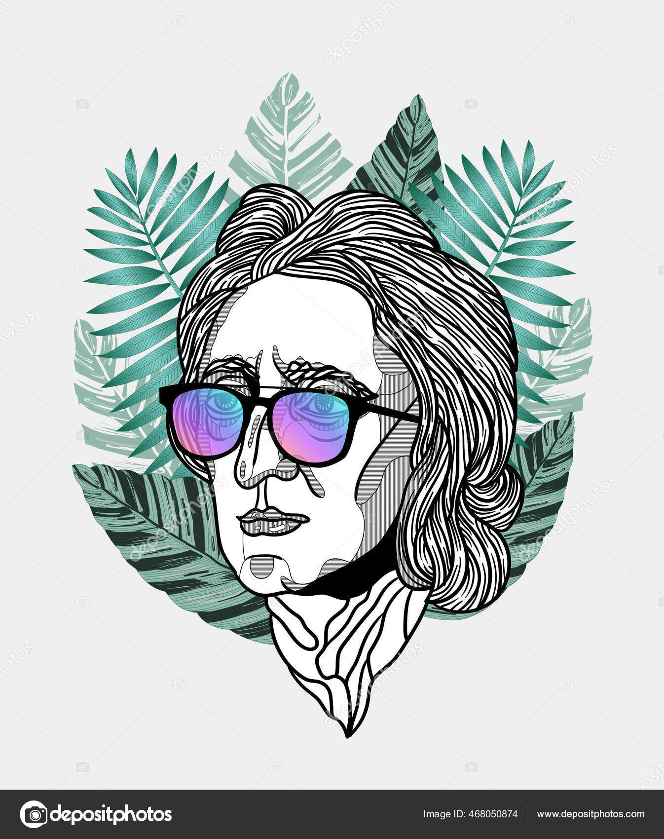 Vector Lines Classical Hand Drawn Illustration Locke Stock Vector by ...