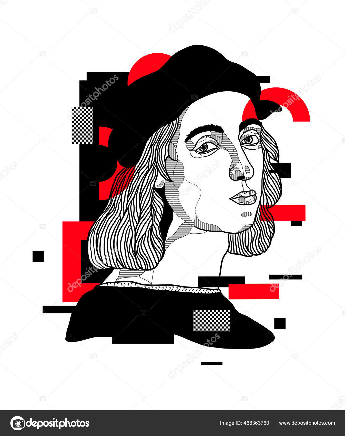 Vector Lines Classical Hand Drawn Illustration Raphael Stock Vector ...