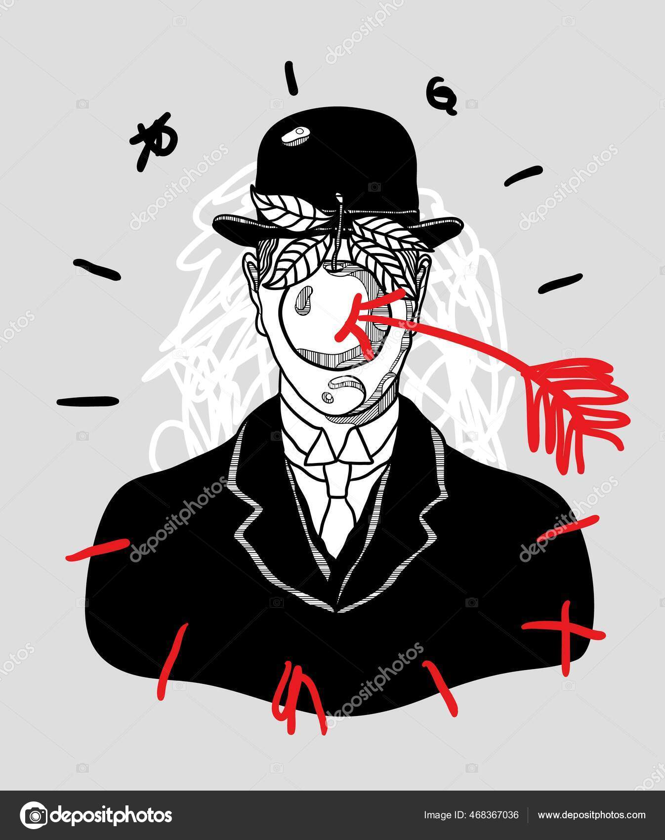 Son Man Rene Magritte Creative Composition Stock Vector Image by ©iku4 ...