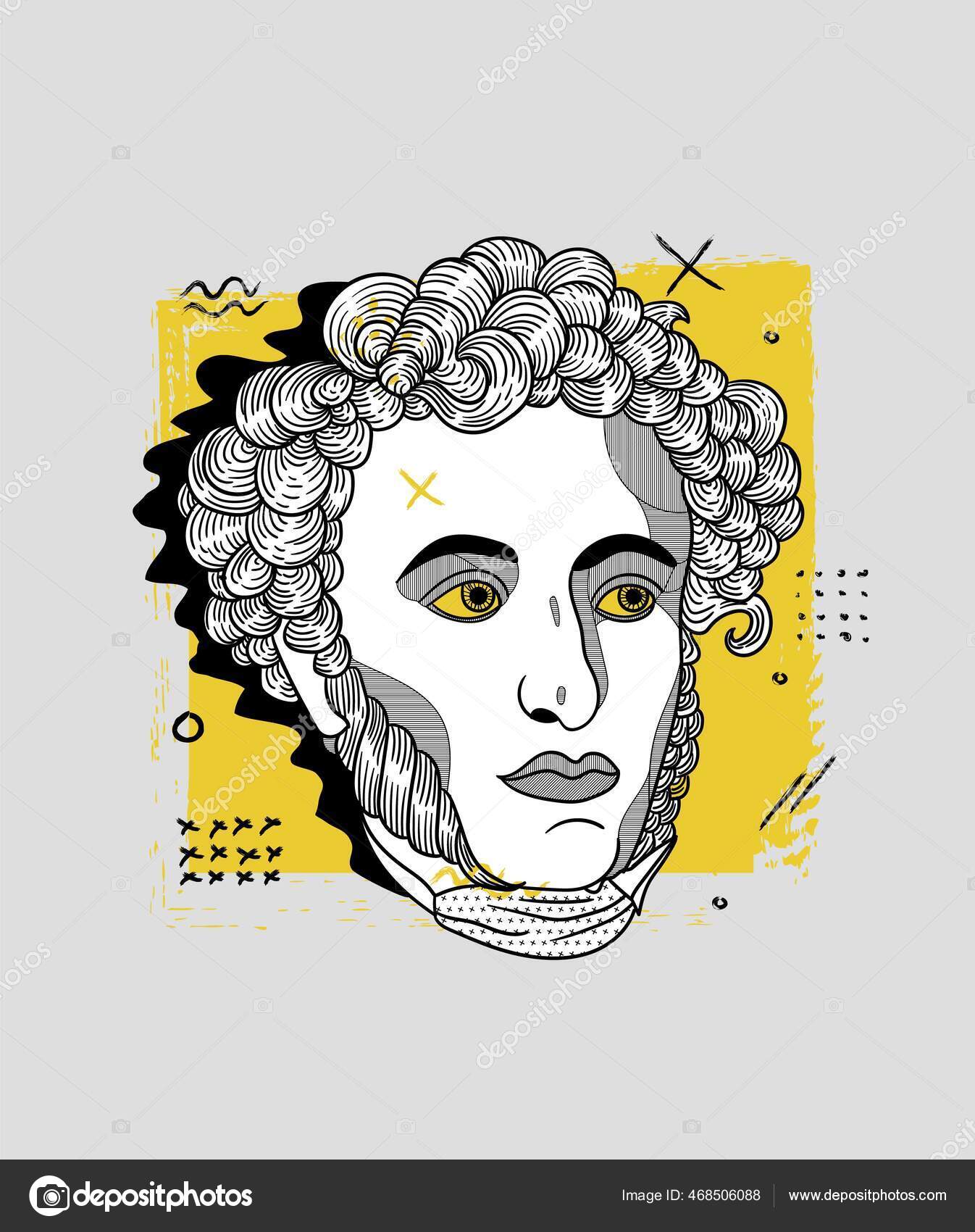 Pushkin Creative Portrait Vector Illustration Stock Illustration by ...