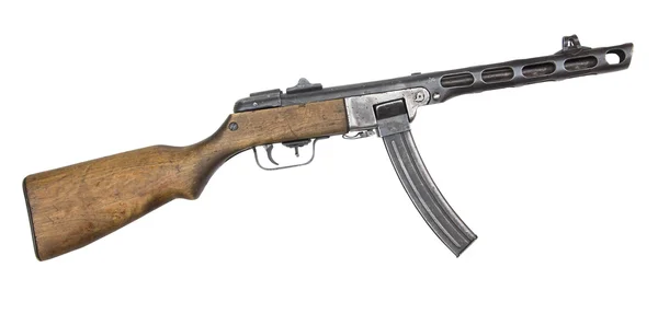 Pistols, rifles, machine guns, ammunition box. — Stock Photo © gurkoao ...