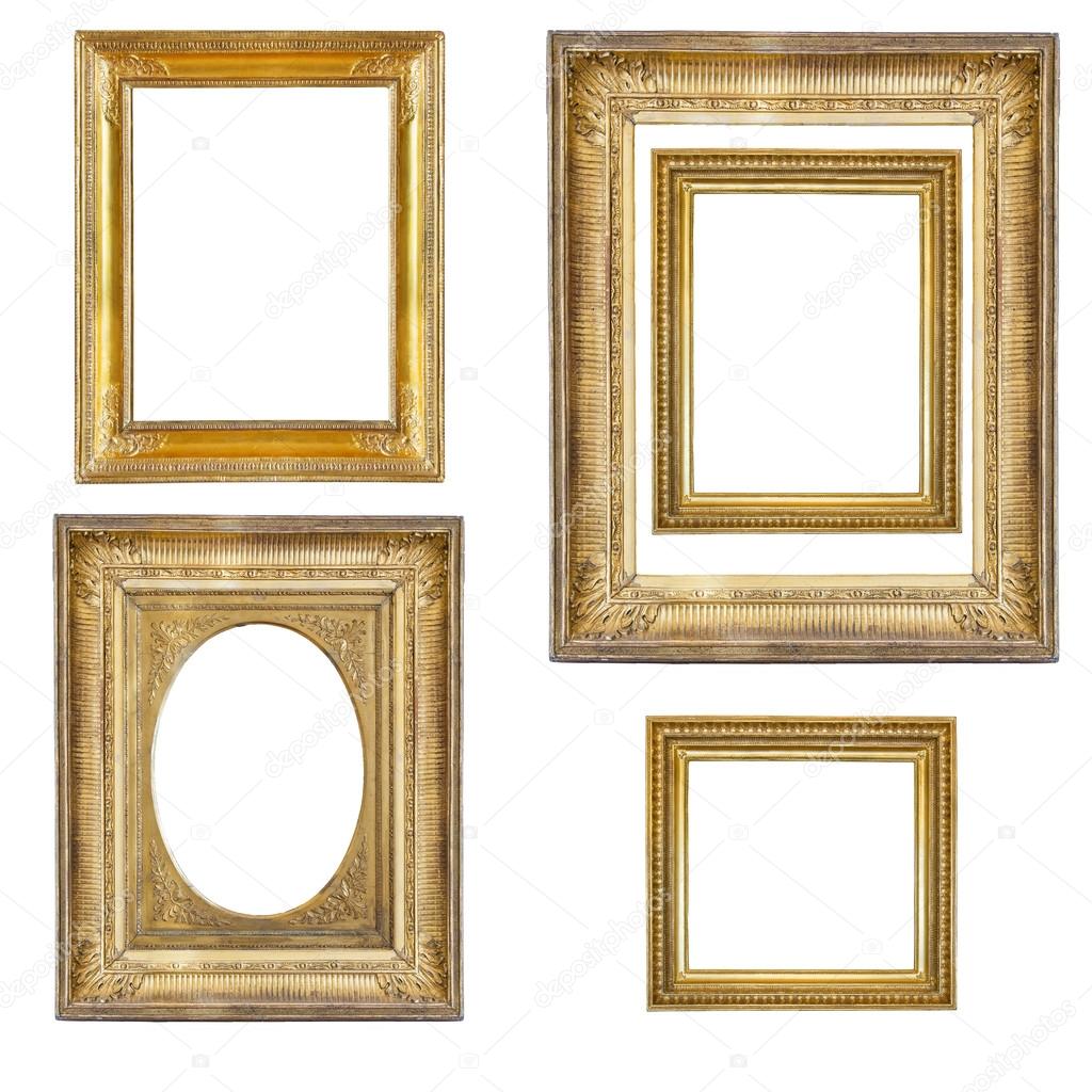 Set of gilded frames isolated on white — Stock Photo © gurkoao #96881042
