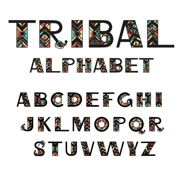 Tribal Alphabet. Capital letters in ethnic style Stock Vector by ...
