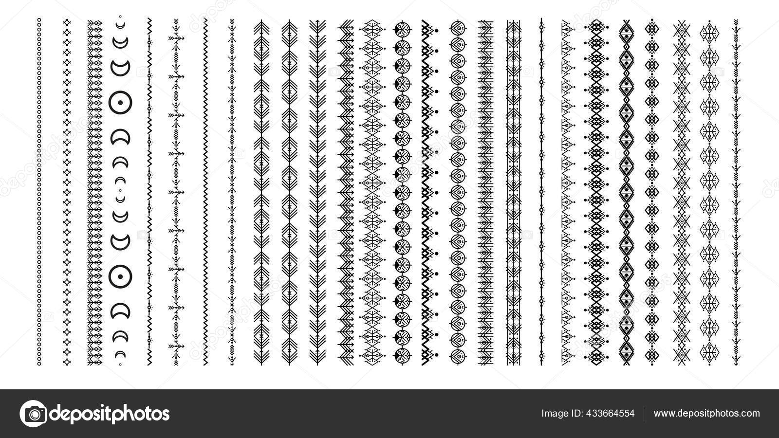 Ethnic line ornaments. Tribal design Stock Vector Image by ©Kandella ...