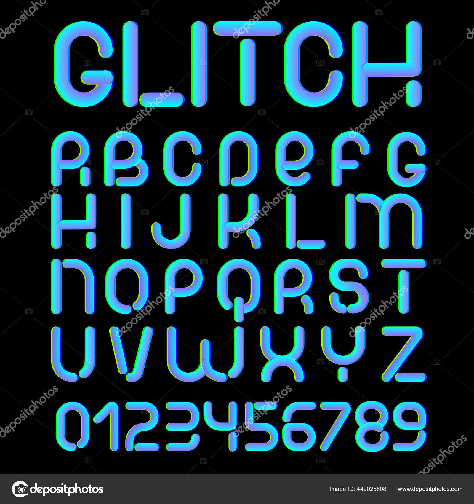 3d Glitch effect font. Stock Vector Image by ©Kandella #442025508