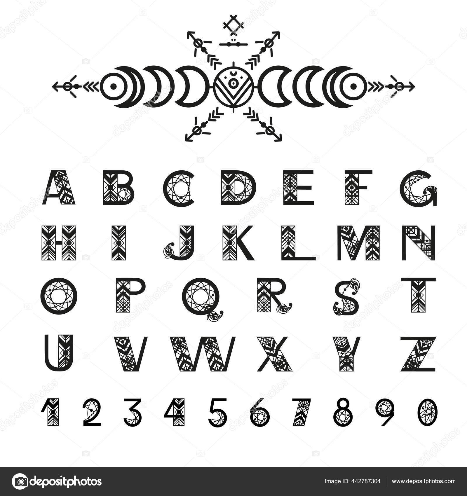 Alfabeto De Letras Tribales Tatuaje Letra Alfabeto Arte Tribal Nombre,