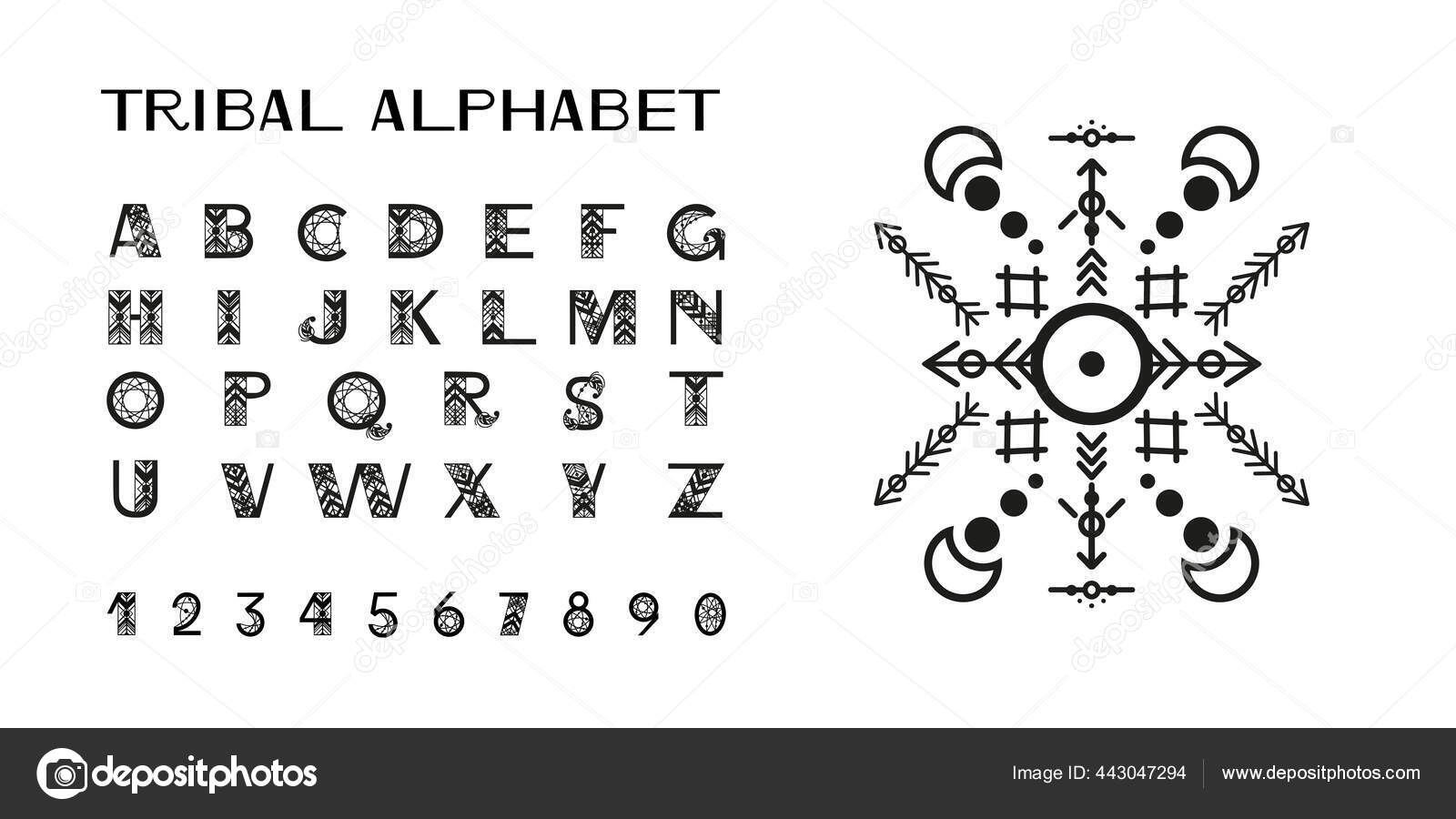 Tribal Font Alphabet
