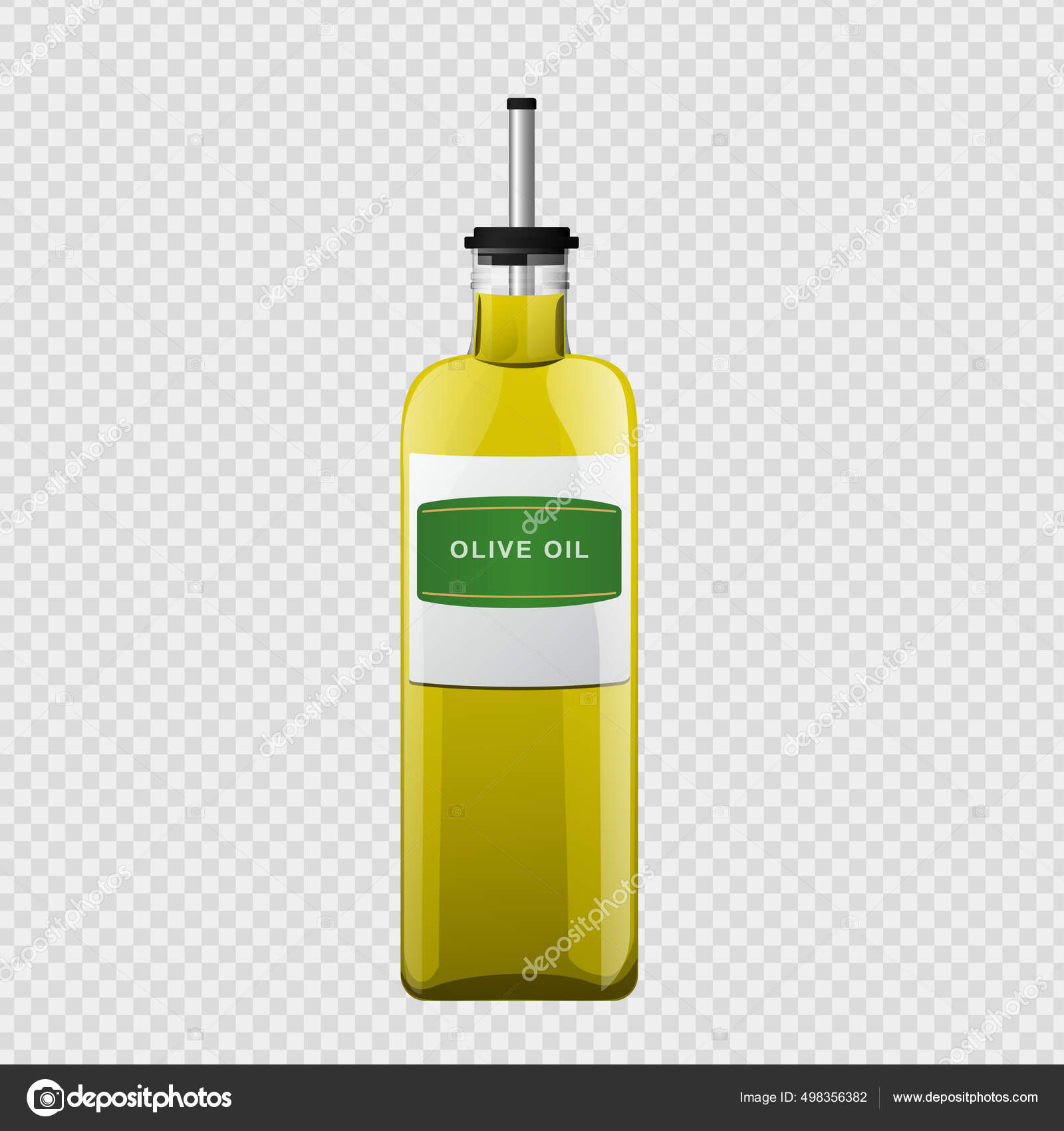 Frasco de vidrio de aceite de oliva Vector de stock por ©Kandella 498356382