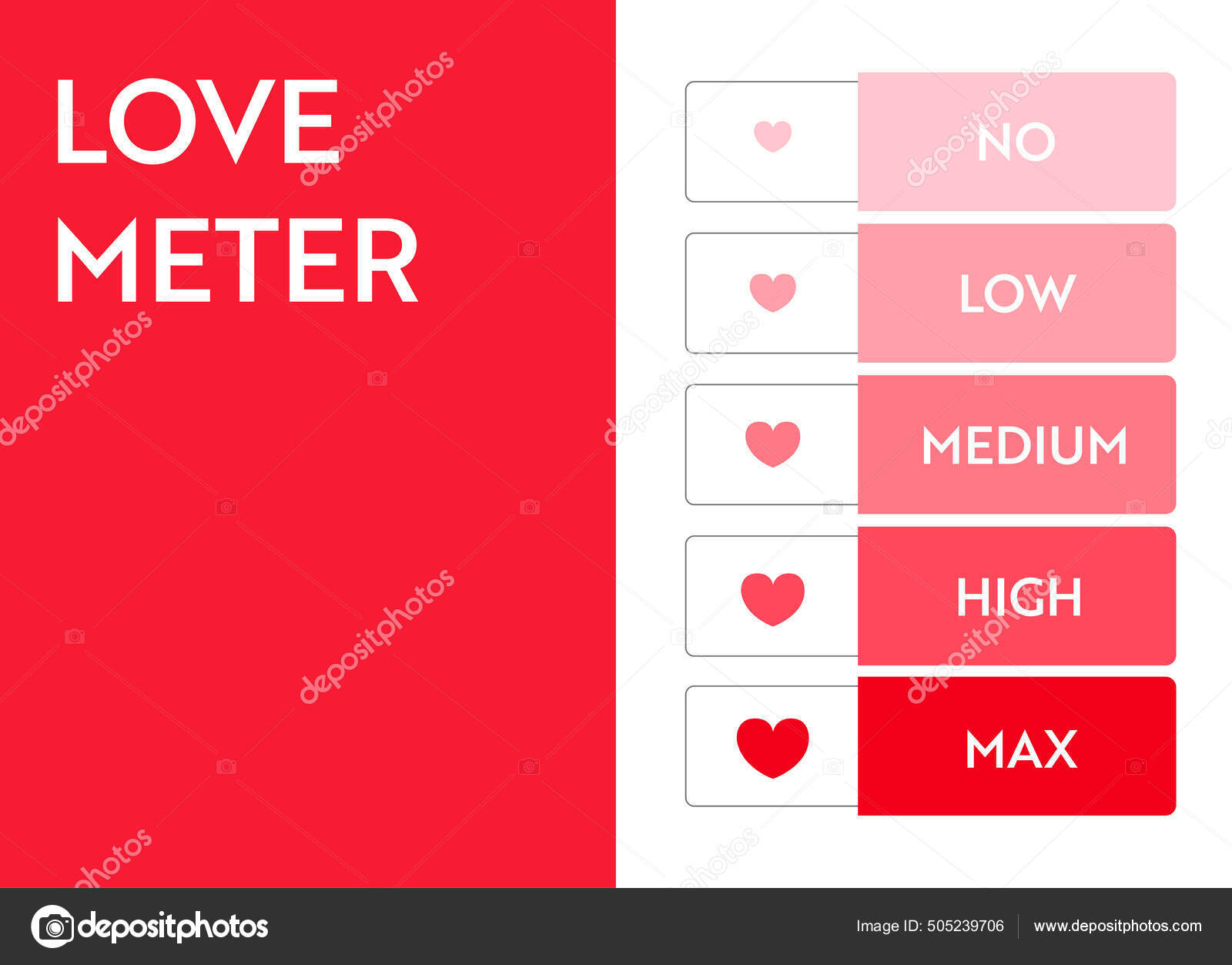 Love level meter indicator. Stock Vector by ©Kandella 505239706