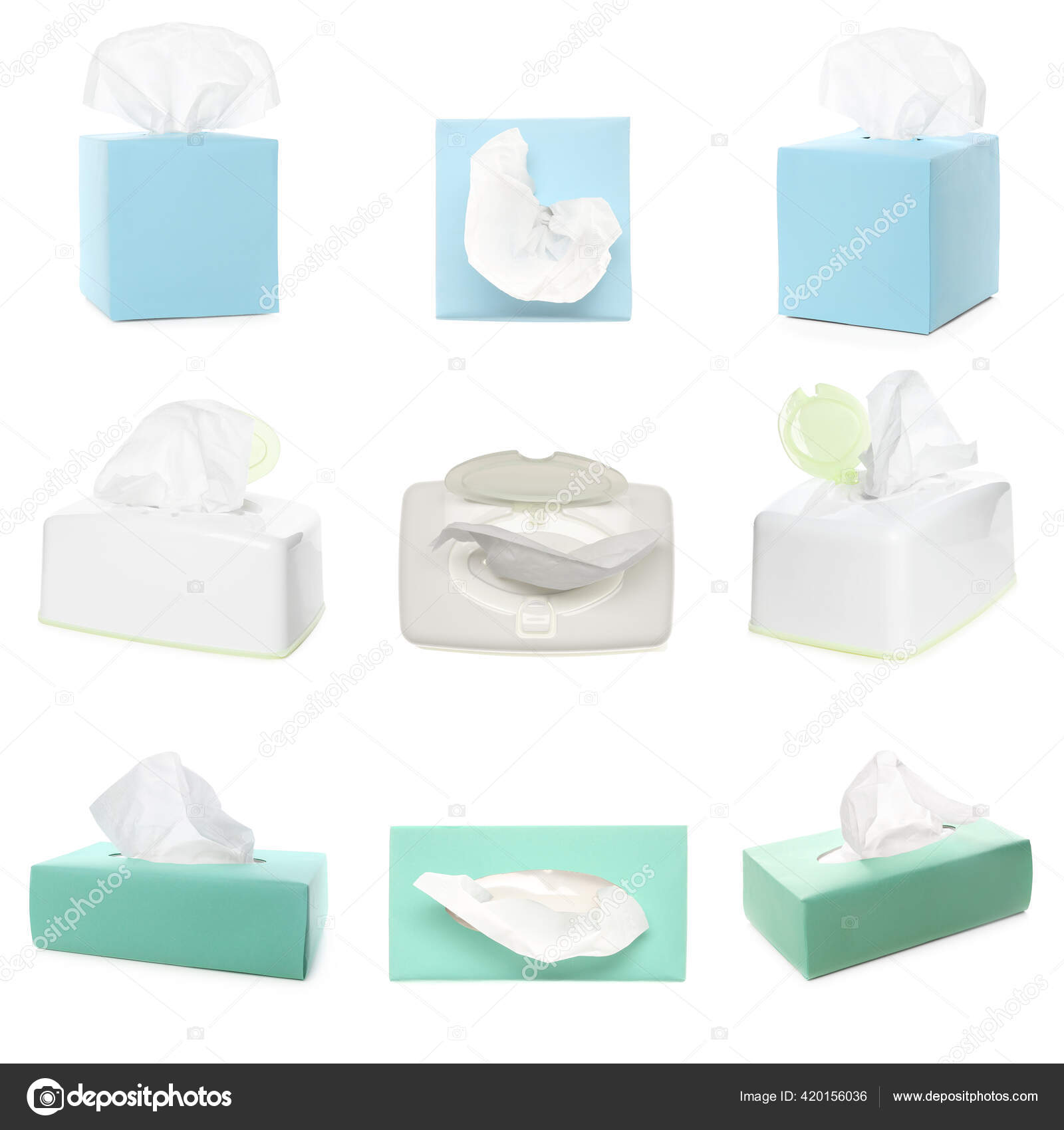 Set Paper Tissues White Background — Stock Photo © NewAfrica #420156036