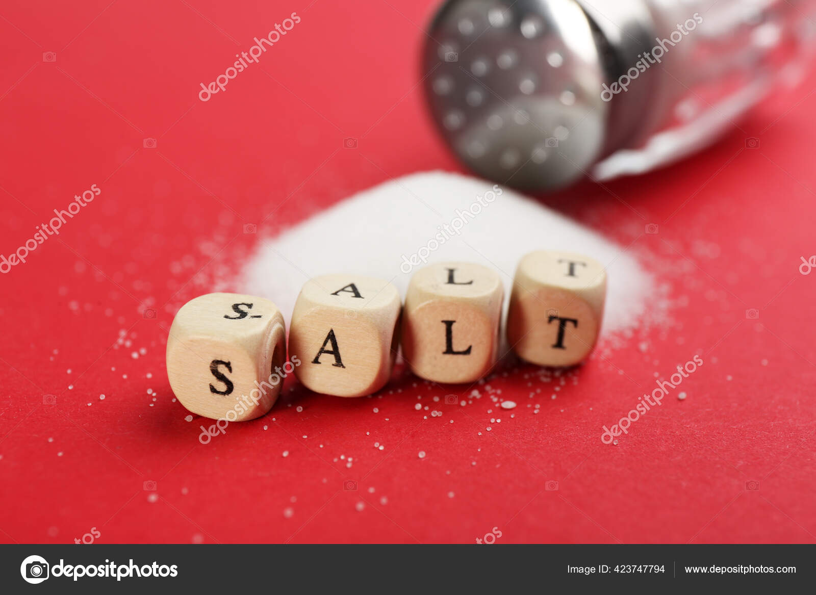 Word Salt Made Cubes Red Background Closeup — Stock Photo © NewAfrica ...