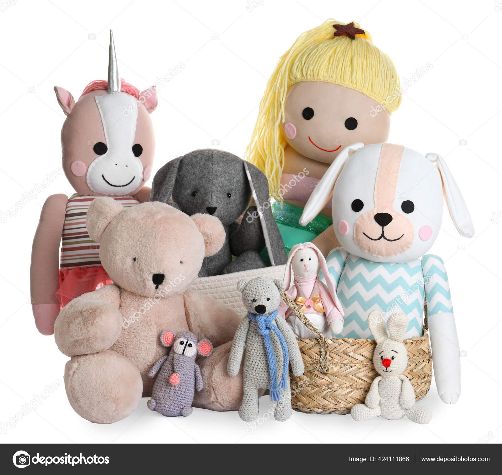 Different Cute Soft Toys White Background Stock Photo by ©NewAfrica ...