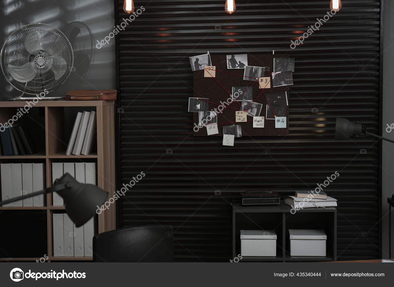 Detective Office Interior Evidence Board Wall — Stock Photo © NewAfrica ...