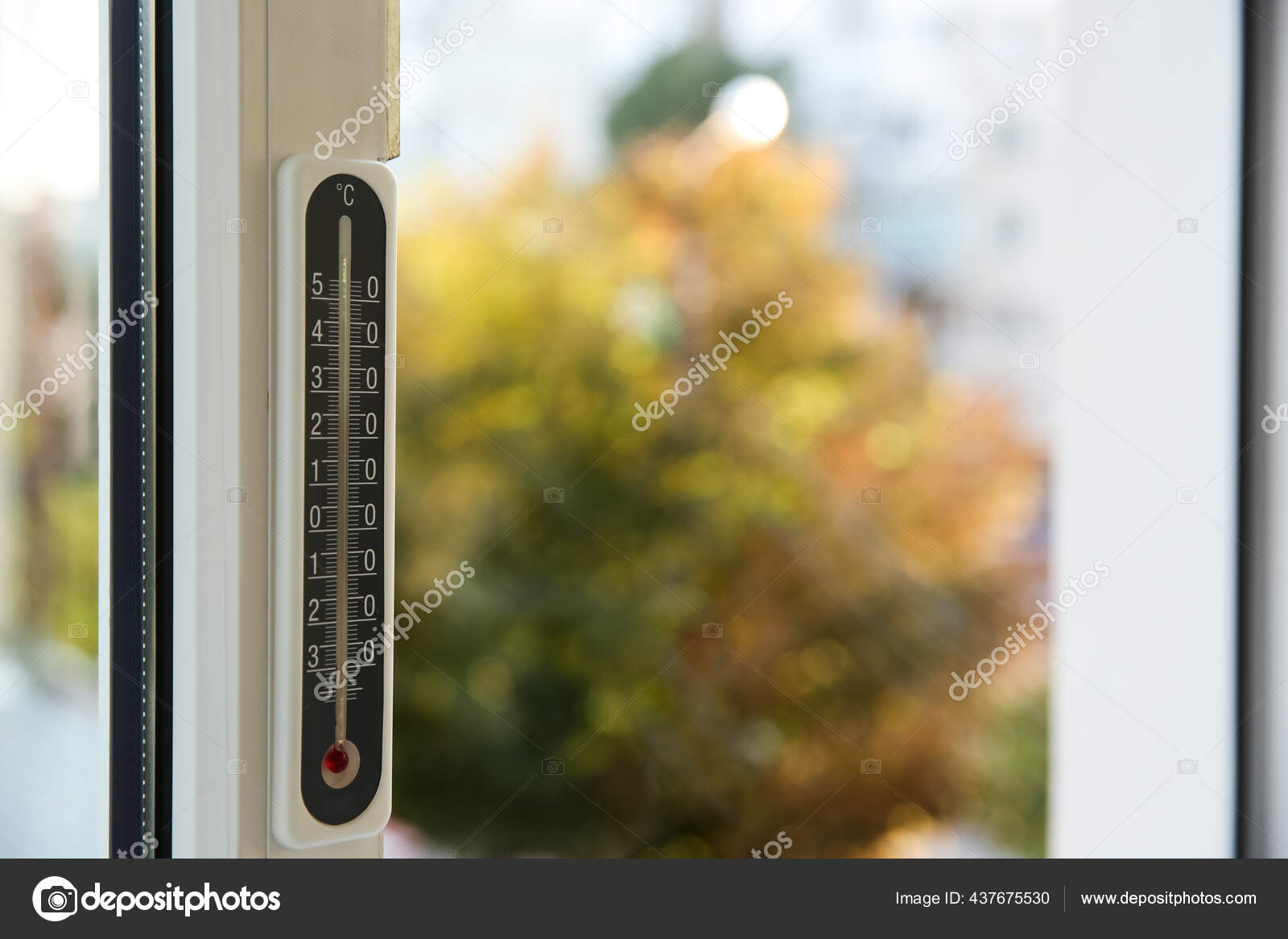 Weather Thermometer Window Frame Indoors Space Text Stock Photo by ...
