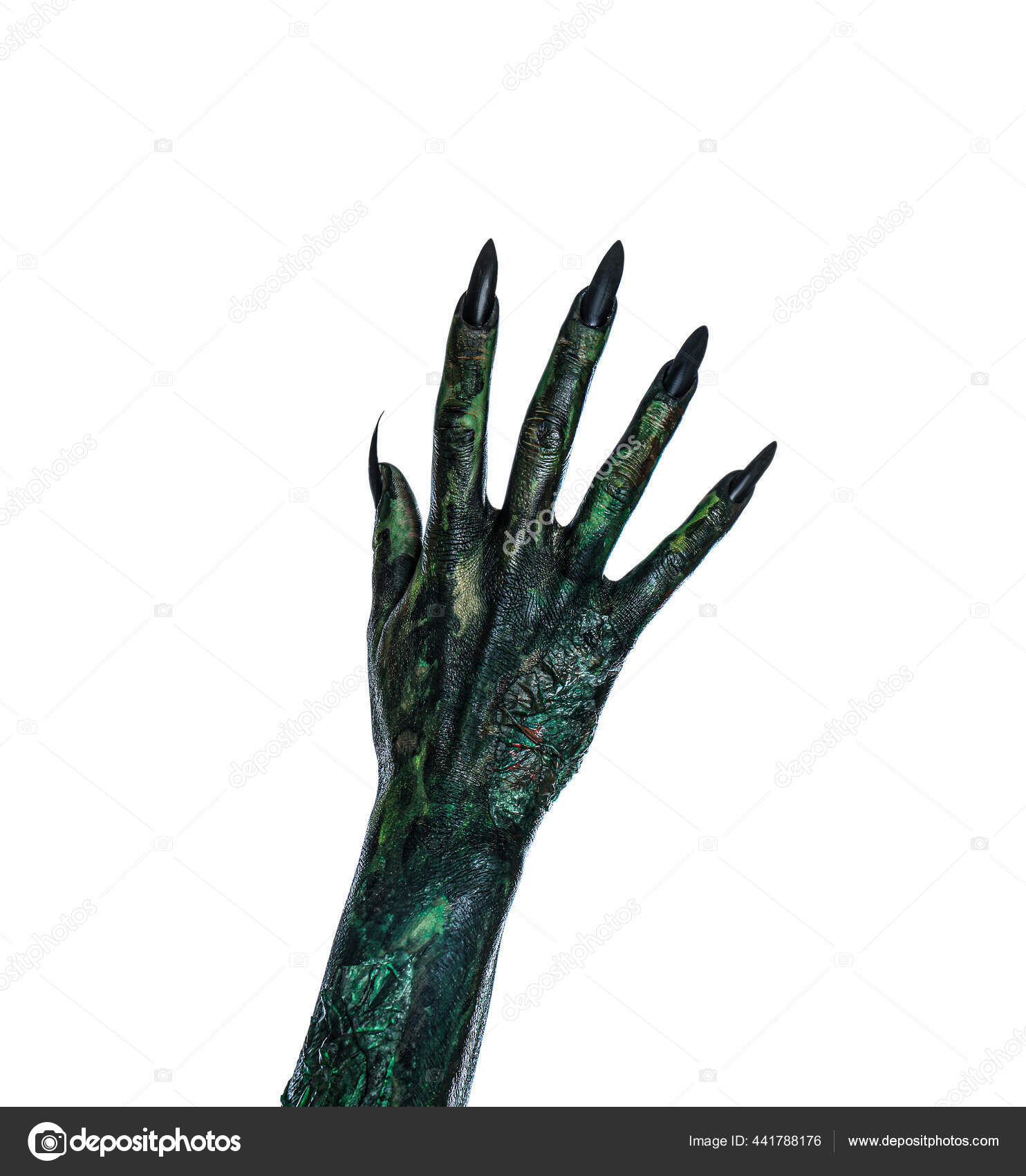 Scary Monster White Background Closeup Hand Halloween Character Stock ...