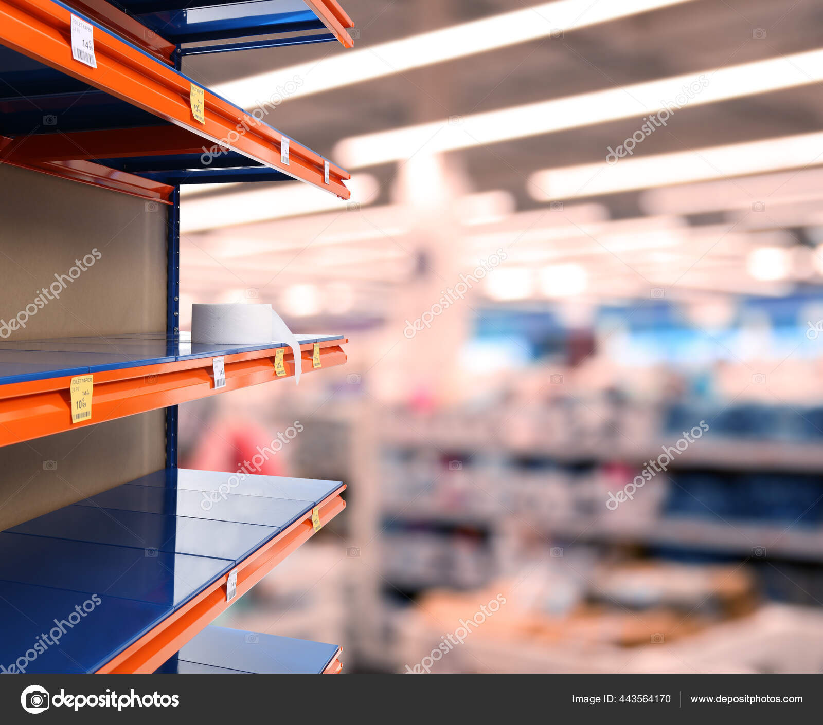 Empty Store Shelves Close Up