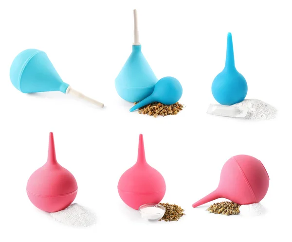 Different Enemas White Background Medical Treatment Stock Photo by ...