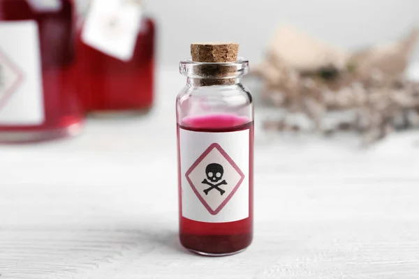Open Glass Bottle Smoking Poison Warning Sign Black Table Space Stock ...