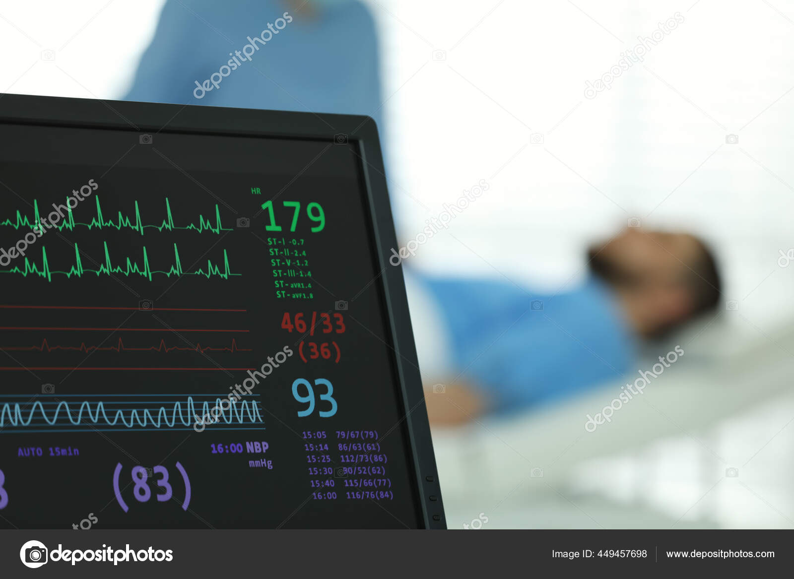 Hospital Heart Rate Monitor Screen