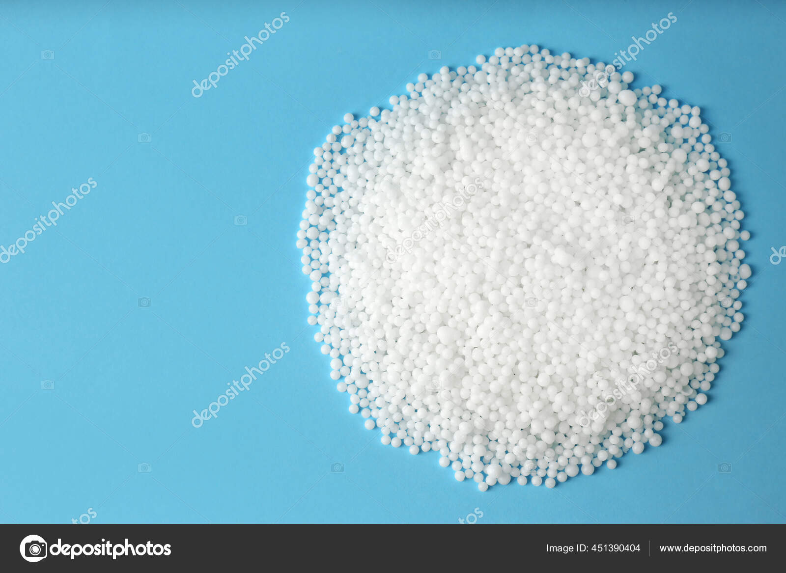 Pellets Ammonium Nitrate Light Blue Background Flat Lay Space Text ...